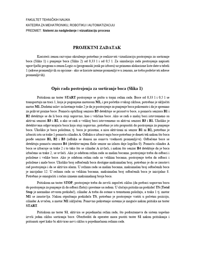 Projektni Zadatak | PDF