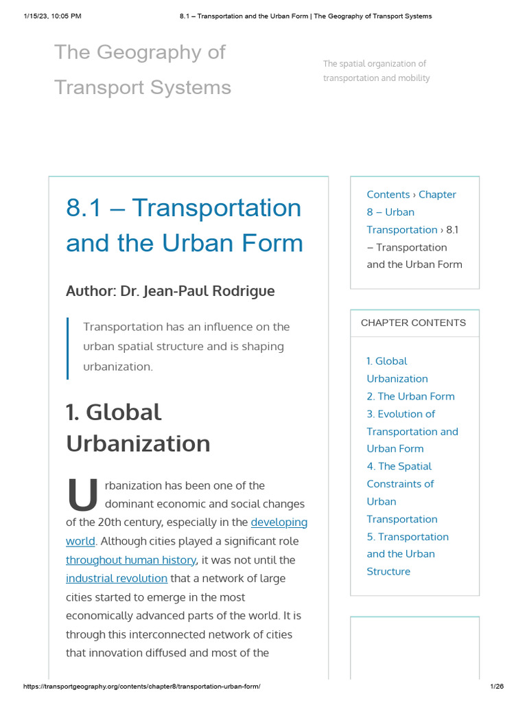 Impact of Transportation on Urbanization | PDF | City | Transport