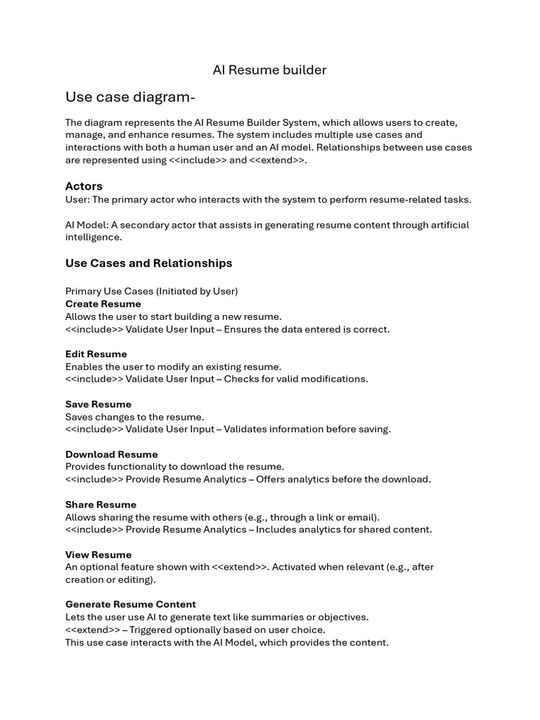 AI Resume Builder File Fin | PDF | Use Case | Résumé