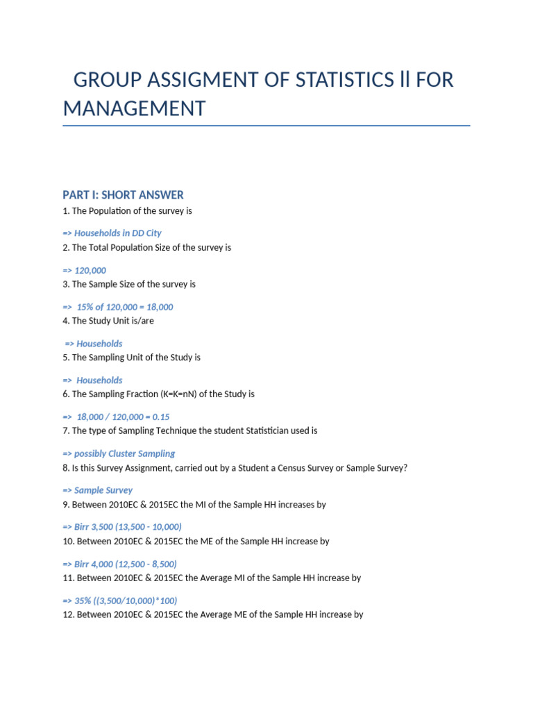 Group Assigment Statistics For Management LL | PDF | Statistics ...