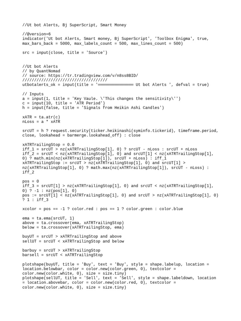 Ut bot Alerts, Smart money, Bj SuperScript | PDF | Computer Programming ...