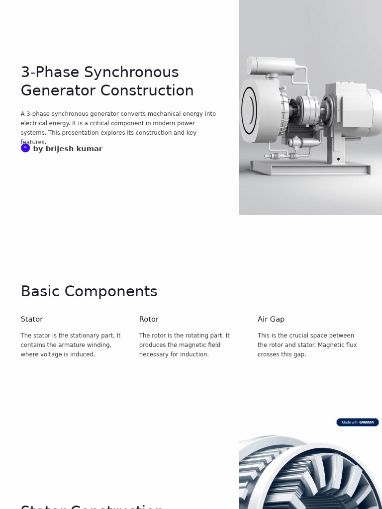 3 Phase Synchronous Generator Construction | PDF | Electrical ...