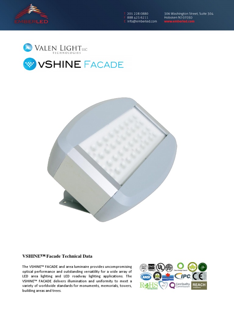 EMBER LED - vSHINE LED FAÇADE LIGHT | PDF | Lighting | Light Emitting Diode