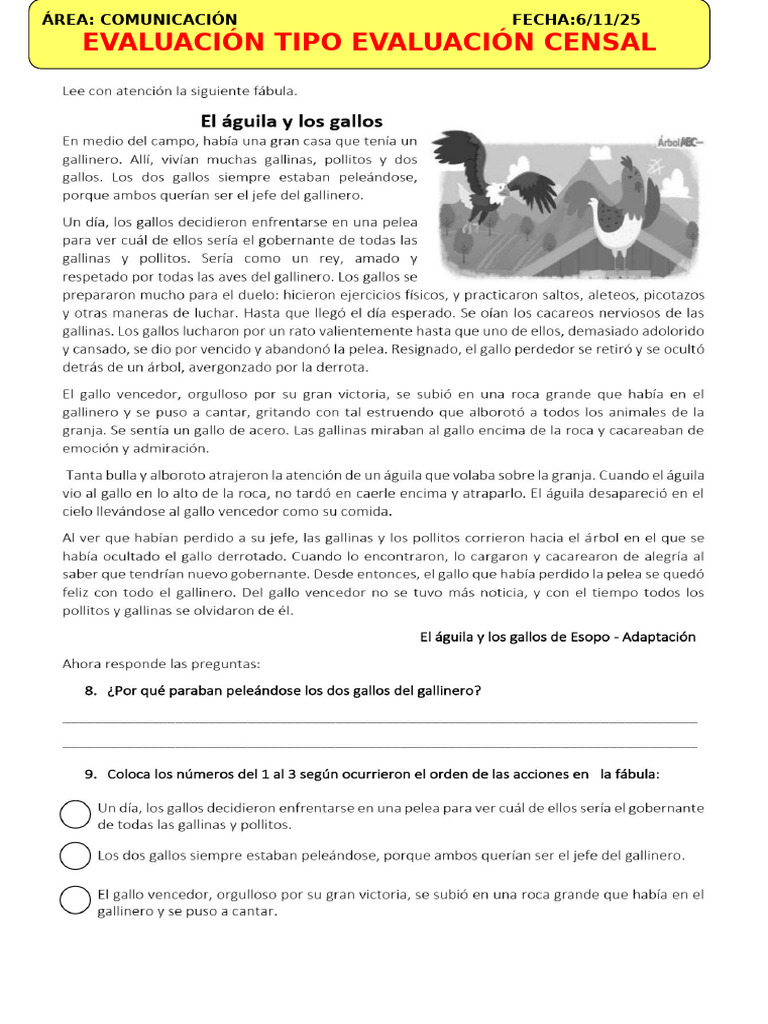 Jueves 6 Ficha de Refuerzo Tipo Ece | PDF