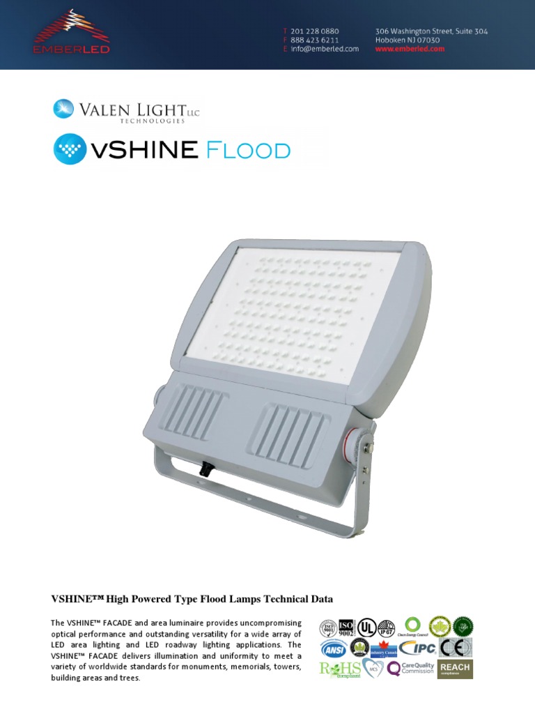 Ember Led - Vshine Led Flood Light - High Power | PDF | Light Emitting ...