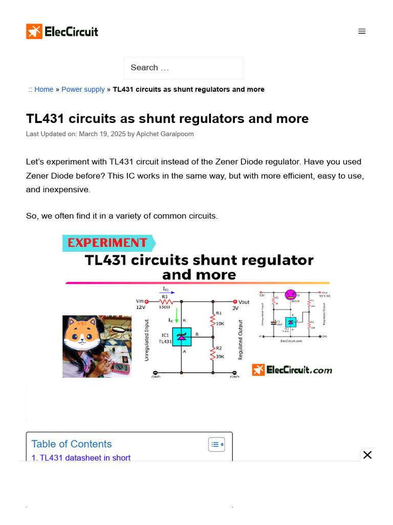 TL431 Shunt Regulator Circuit Guide | PDF | Electronic Circuits | Power ...