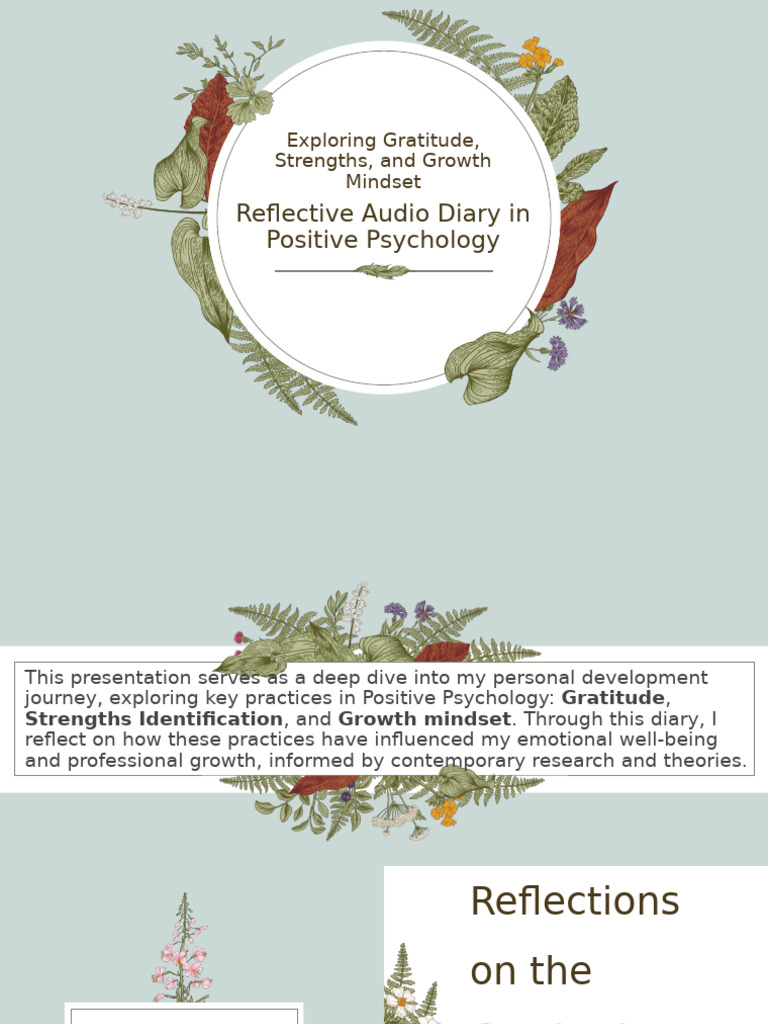 Reflective Audio Diary | PDF | Positive Psychology | Mindset