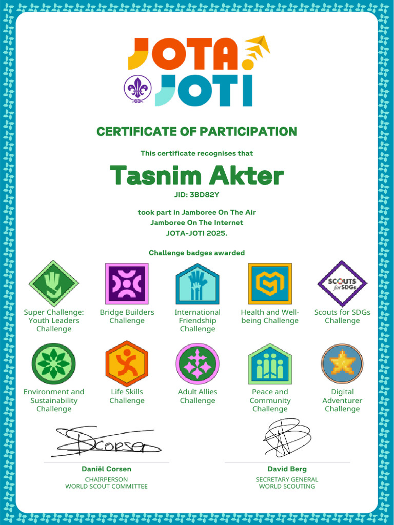Jota Joti Certificate (12) | PDF