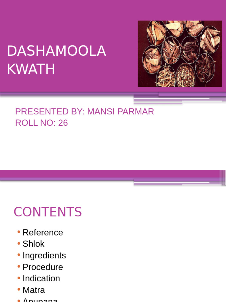 Dashamoola Kwath Preparation Guide | PDF