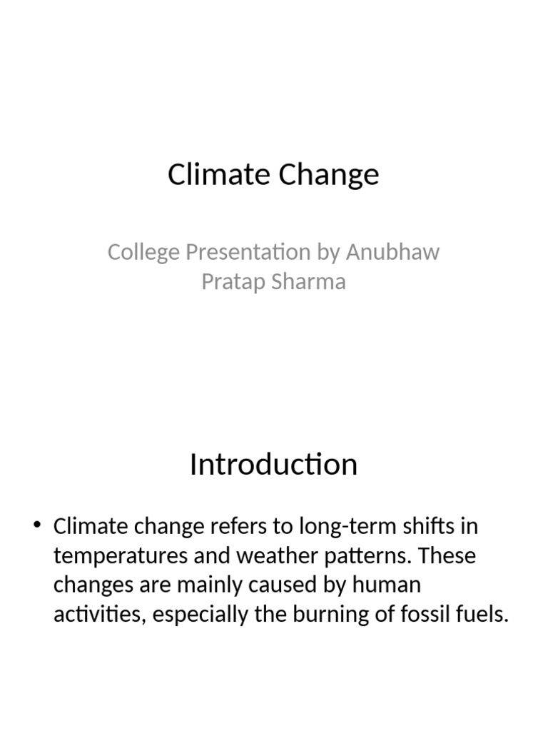 Climate Change Presentation | PDF