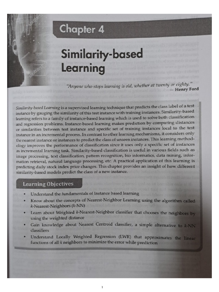 Similarity Based Learning | PDF