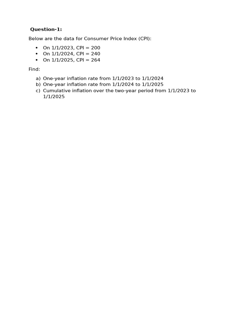 Inflation Rates and Economic Analysis Questions | PDF | Inflation ...