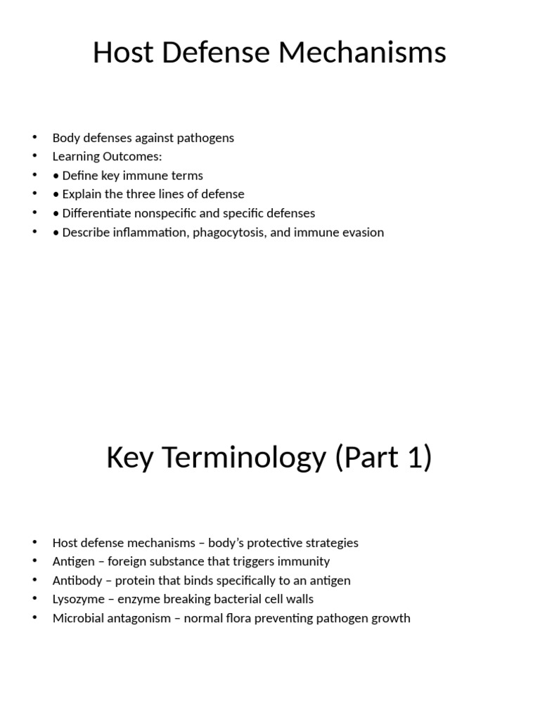 Understanding Host Defense Mechanisms | PDF | Immune System | White ...