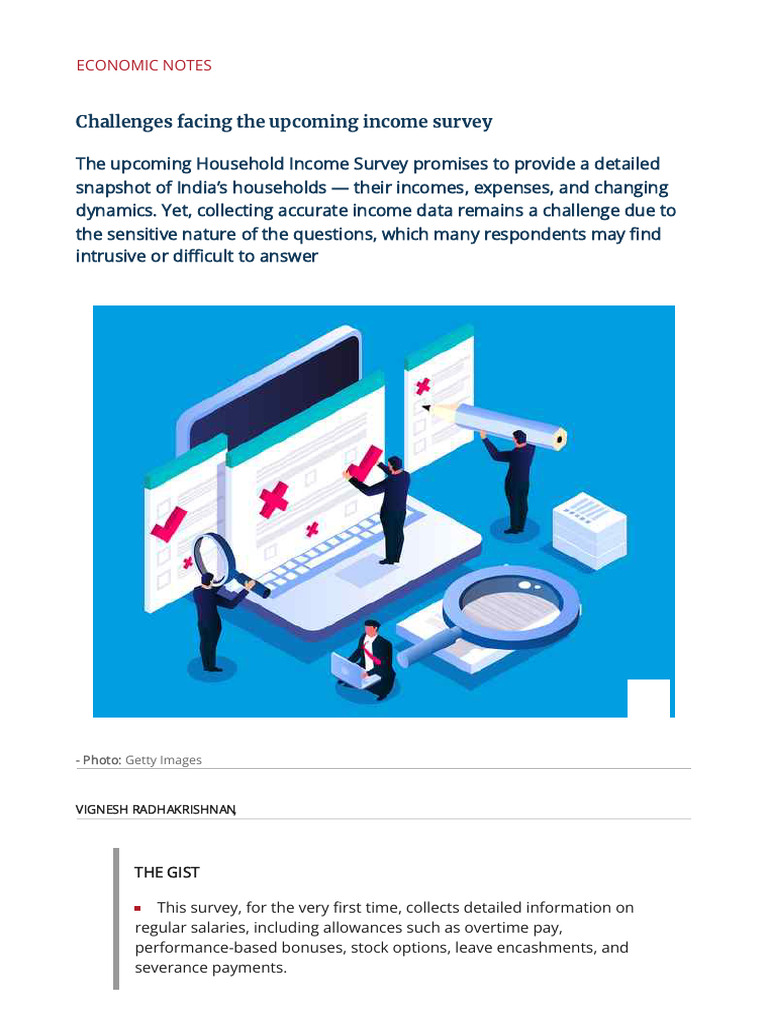 Challenges Facing The Upcoming Income Survey | PDF | Income | Salary
