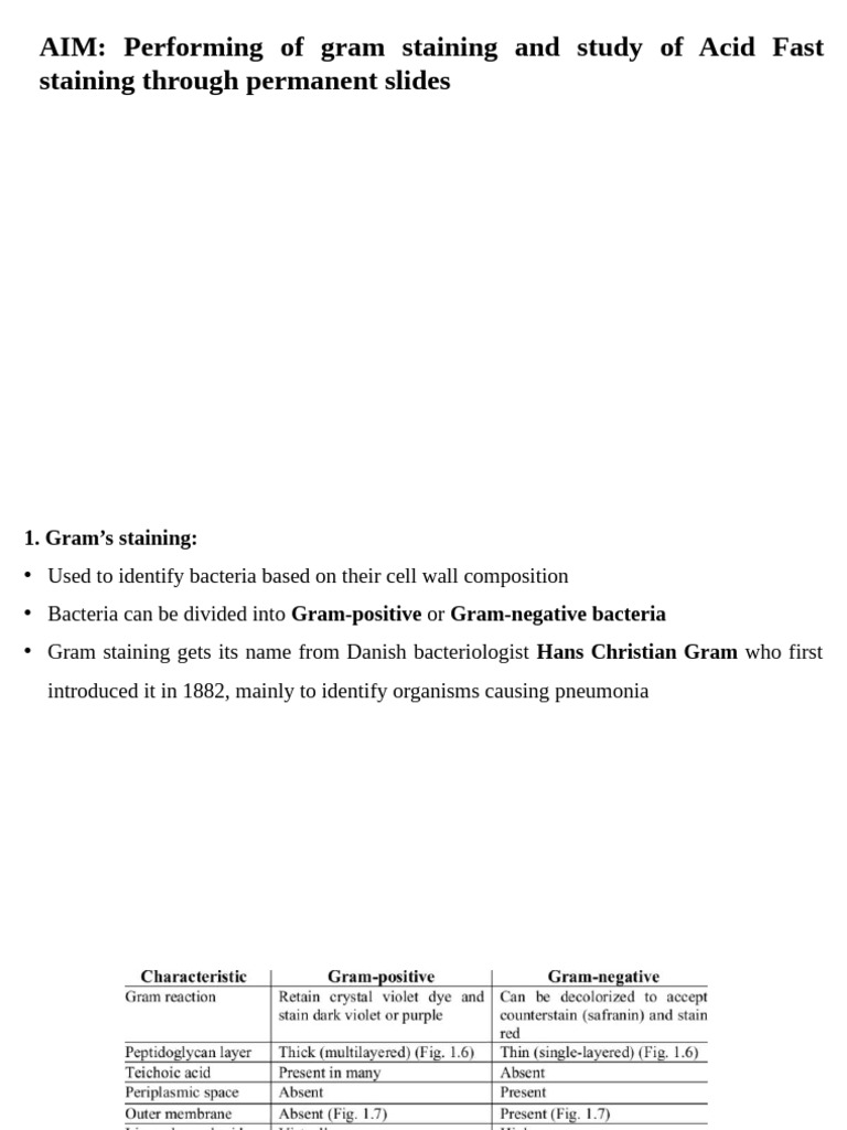 Gram and Acid-Fast Staining Techniques | PDF | Staining | Microscopy