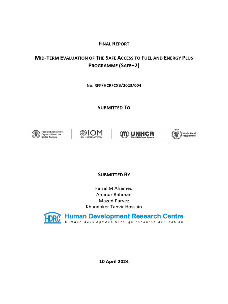 Final Report Midterm Evaluation Safe+2 Programme | PDF | Sample Size Determination | Evaluation