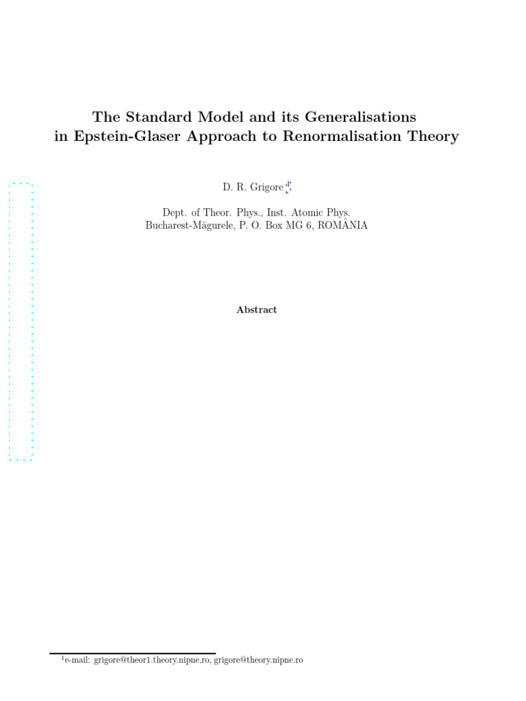 The Standard Model and Its Generalisations in Epstein-Glaser Approach ...