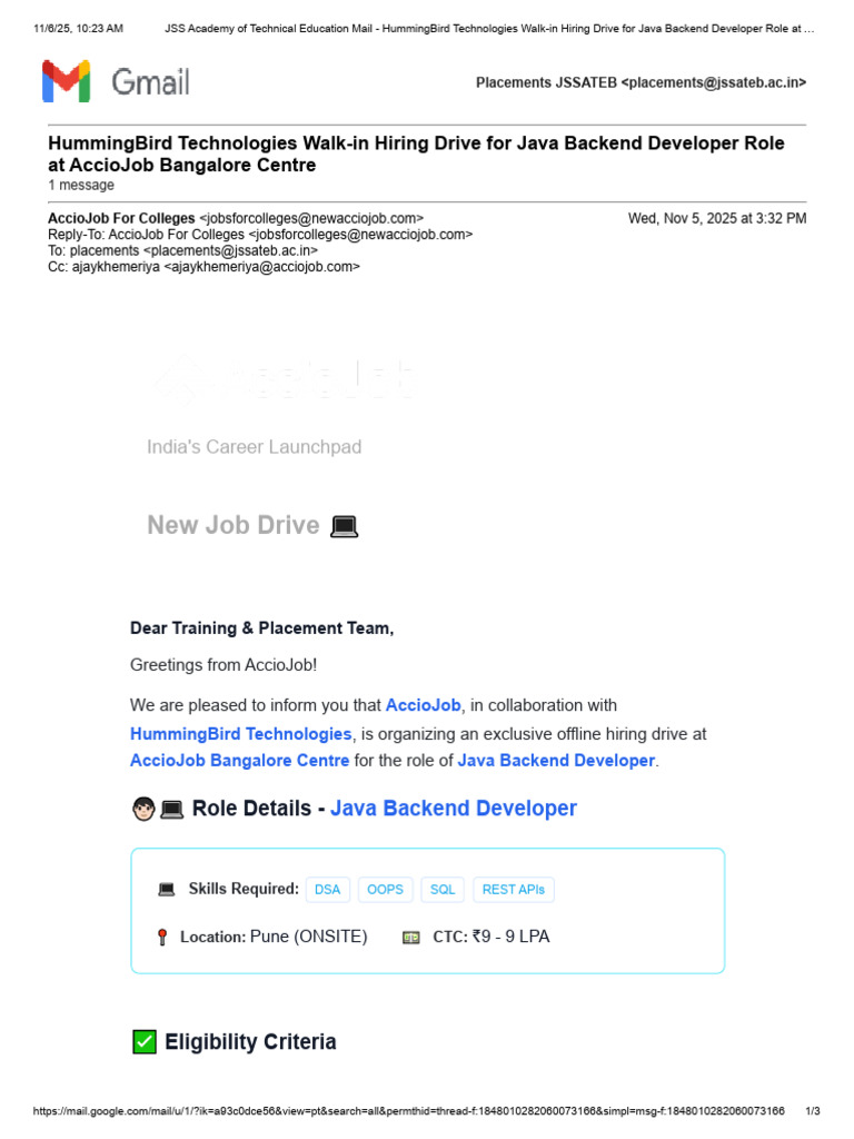 HummingBird Java Developer Hiring Drive | PDF | Computing