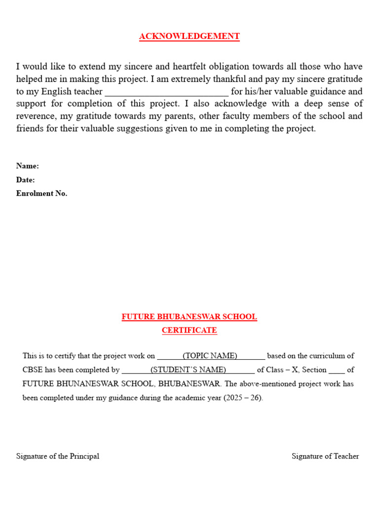 English Project Sample | PDF