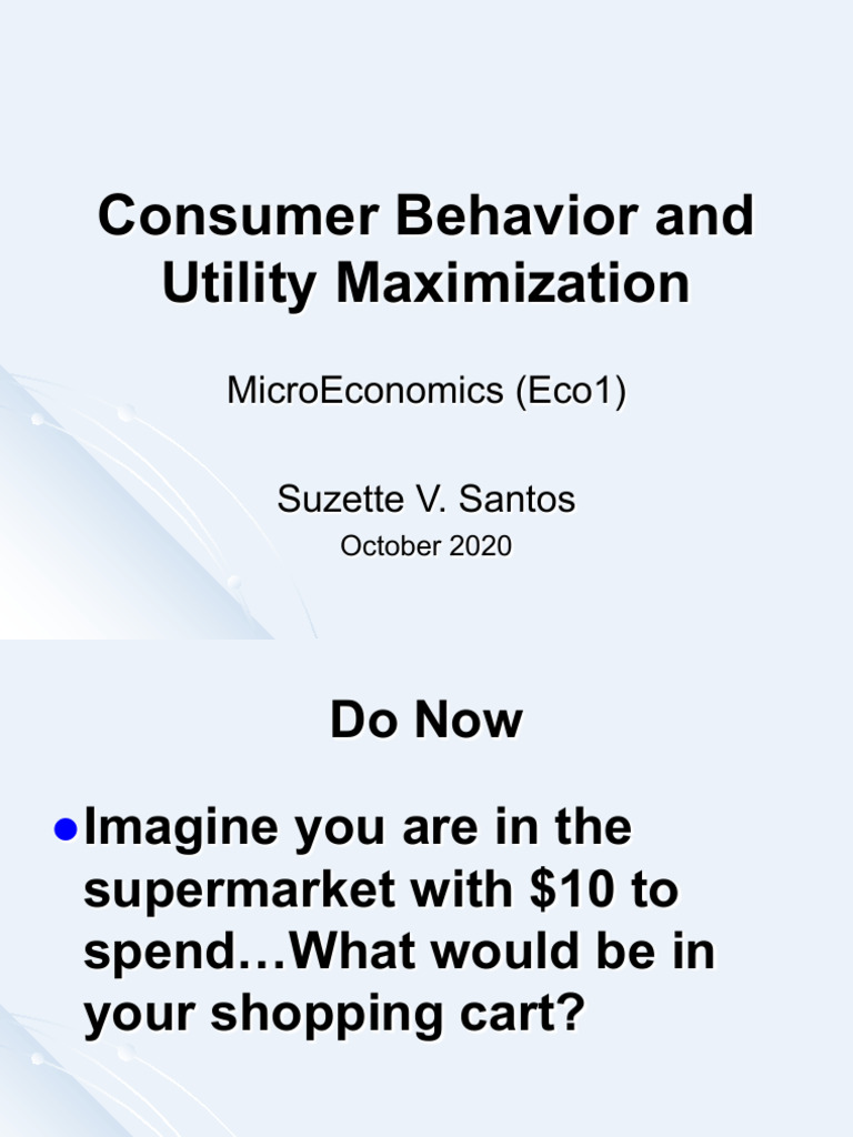 Week 5 6 Consumer Behavior Jcsantos Pdf Demand Economic Surplus