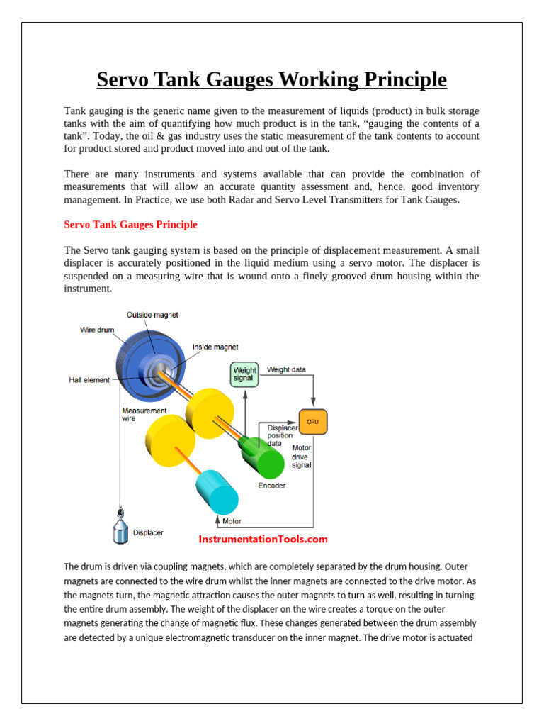 Servo Tank Gauges Working Principle | PDF