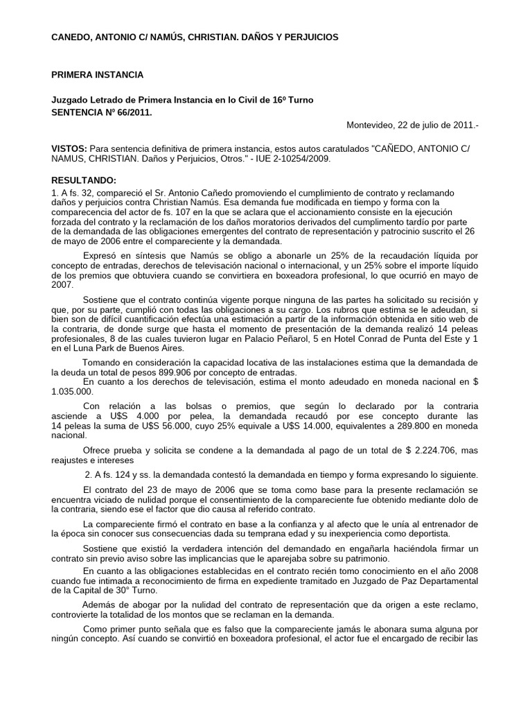 Cris - Namus Dos Instancias | PDF | Sentencia (ley) | Consumo (economía)