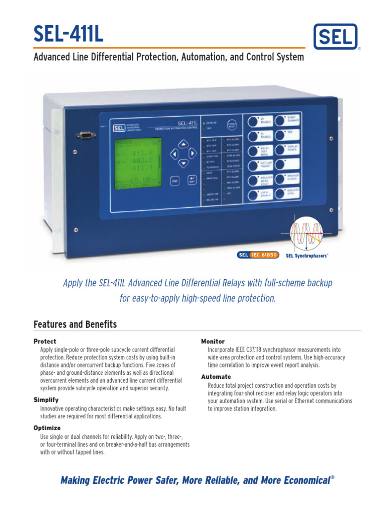 SEL-411L Advanced Protection Manual | PDF | Electronics | Electrical ...
