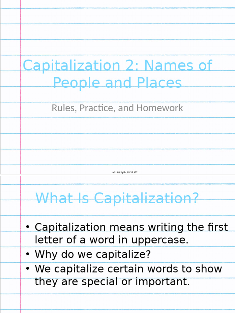 Capitalization Names of People and Places | PDF