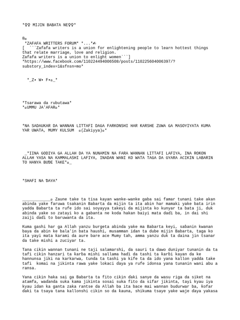 Mijin Babata Ne by Summy M Na'Ige-1-1-1 | PDF