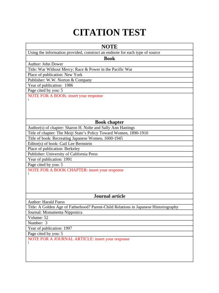 Chicago Chitation Test | PDF