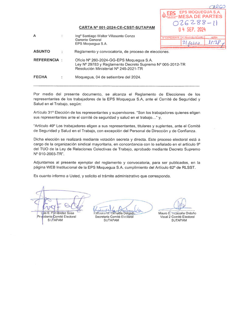 Reglamento Elecciones Ante CSST | PDF