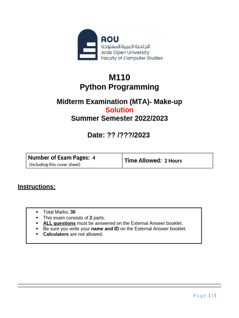 M110 MTA Makeup Summer22-23 Key | PDF | Computer Engineering | Computer ...