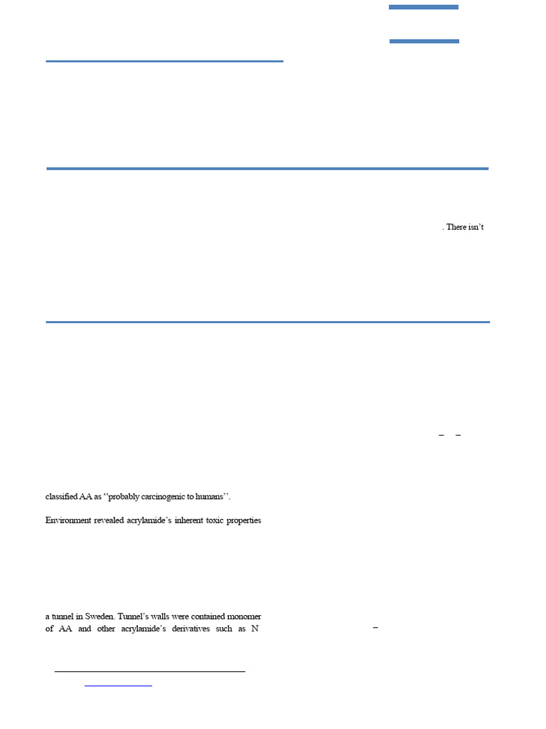A Review of Acrylamide Toxicity and Its Mechanism | PDF | Reactive ...