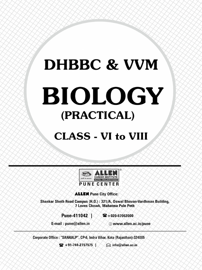 DHBBC & VVM Booklet Class-6th To 8th | PDF