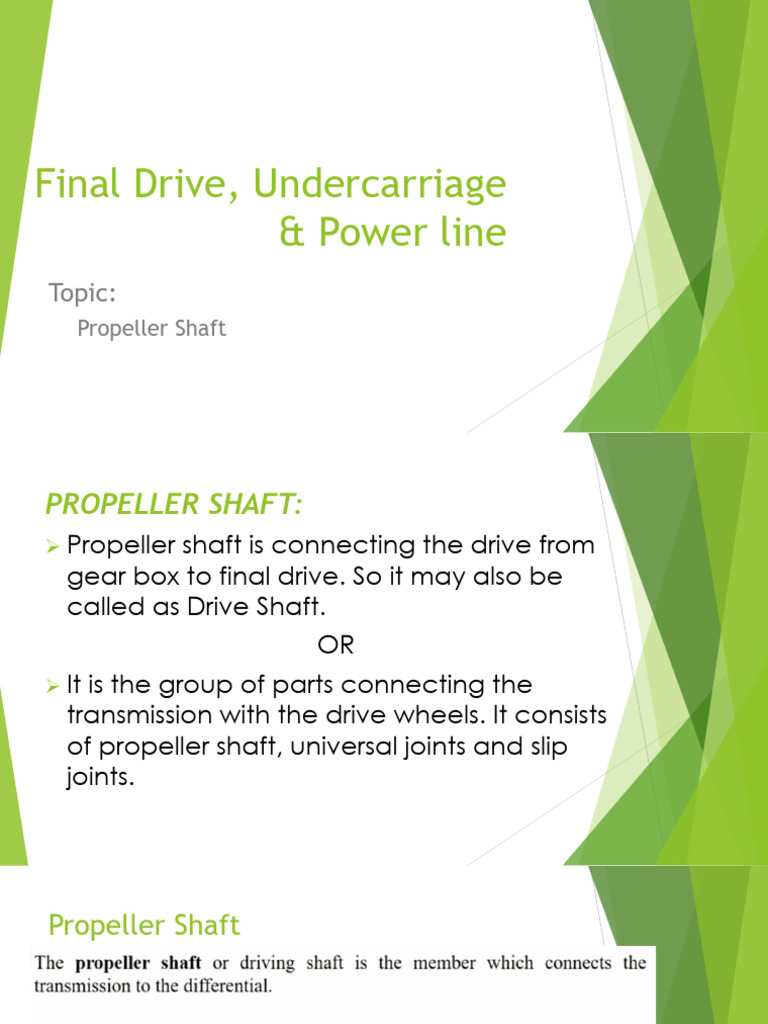 Lesson 2 Propeller Shaft | PDF | Axle | Vehicle Technology