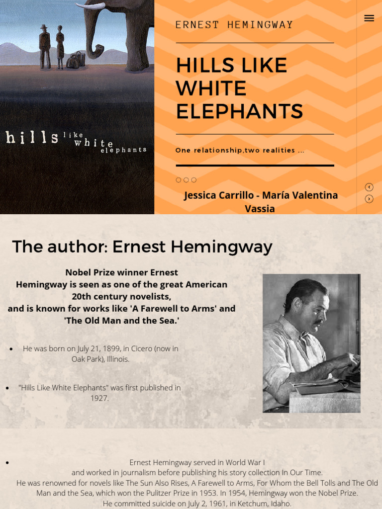 Hemingway's "Hills Like White Elephants" Analysis | PDF | Ernest Hemingway