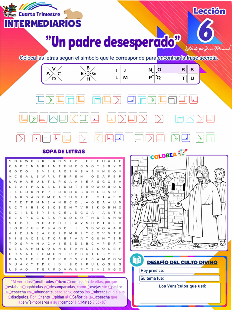 ACTIVIDAD 06-Sab 08 Nov - 4T | PDF | Evangelio de Mateo | Jesús