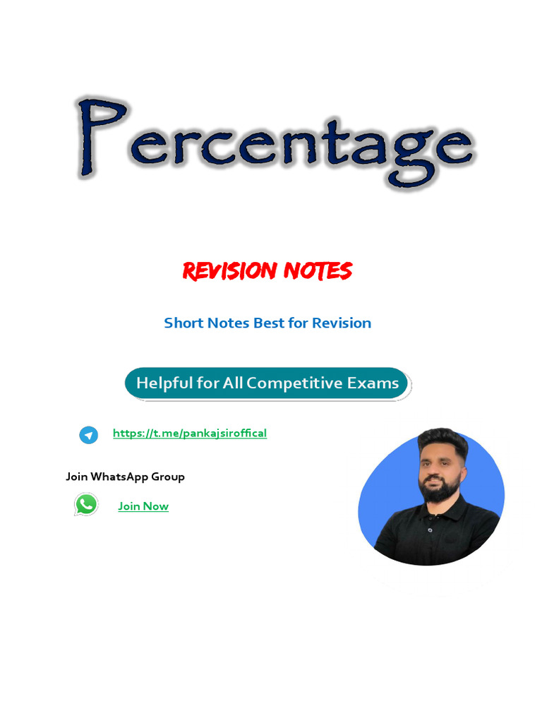 Percentage Revision Notes by Pankaj Sir | PDF
