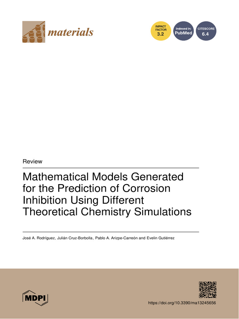 Mathematical Models | PDF | Corrosion | Adsorption
