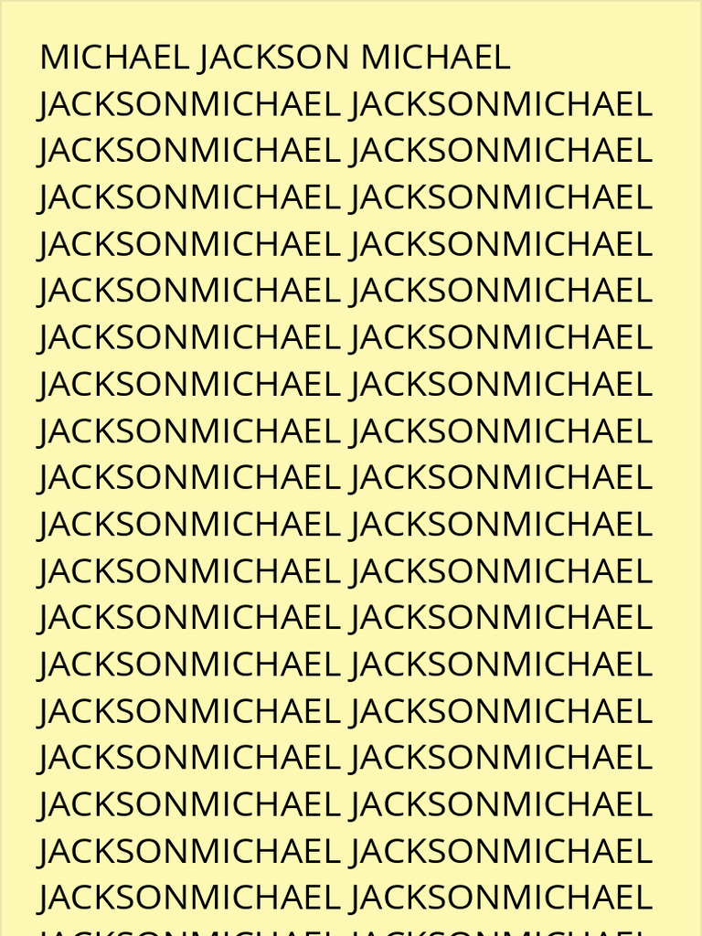Michael Jackson Repeated Text Document | PDF