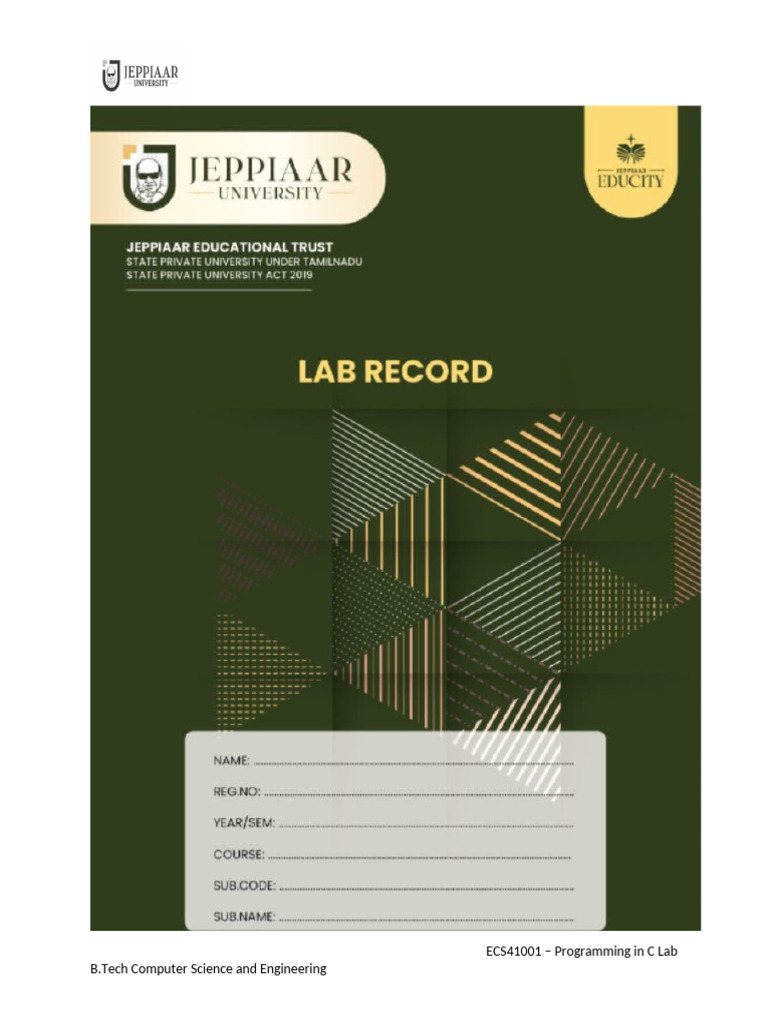 c Lab Record | PDF | Pointer (Computer Programming) | Integer (Computer ...