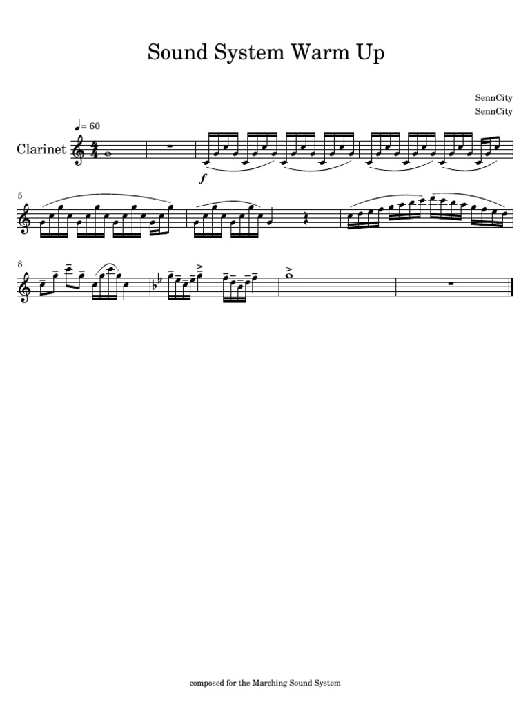 Sound System Warm Up - Clarinet | PDF