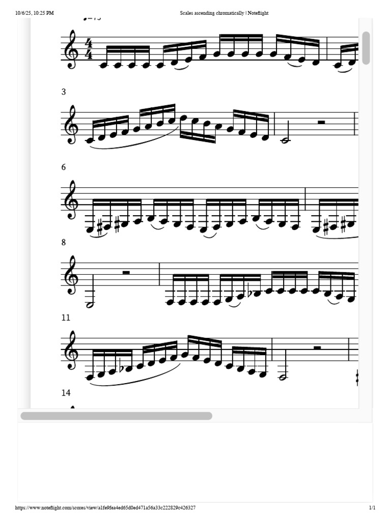 Scales Ascending Chromatically Noteflight Pdf