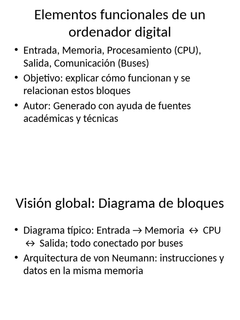 Elementos Funcionales Ordenador | PDF | Almacenamiento de datos de la computadora | Unidad ...
