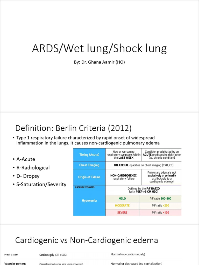 Ards | PDF | Lung | Sepsis