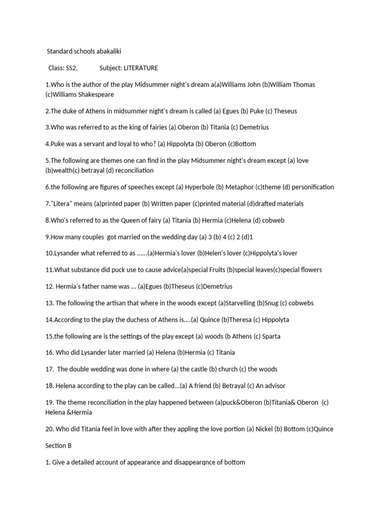 Standard School Literature Ss2 | PDF