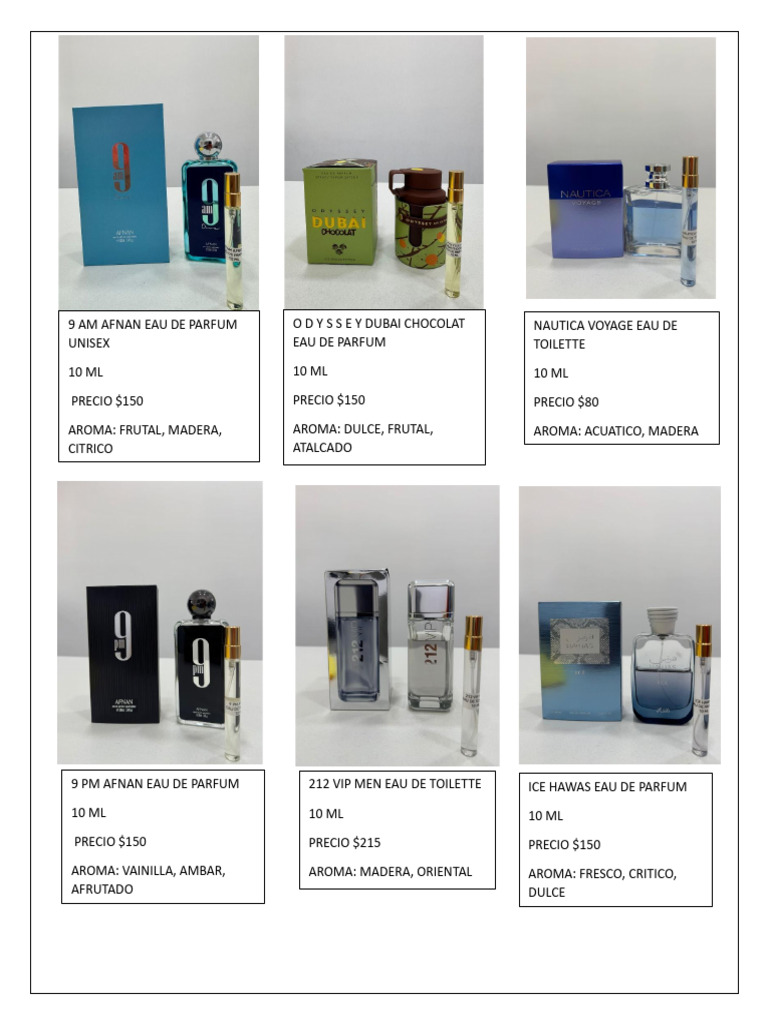 Catalogo de Perfumes Decants 2025 Agosto | PDF | Perfumería