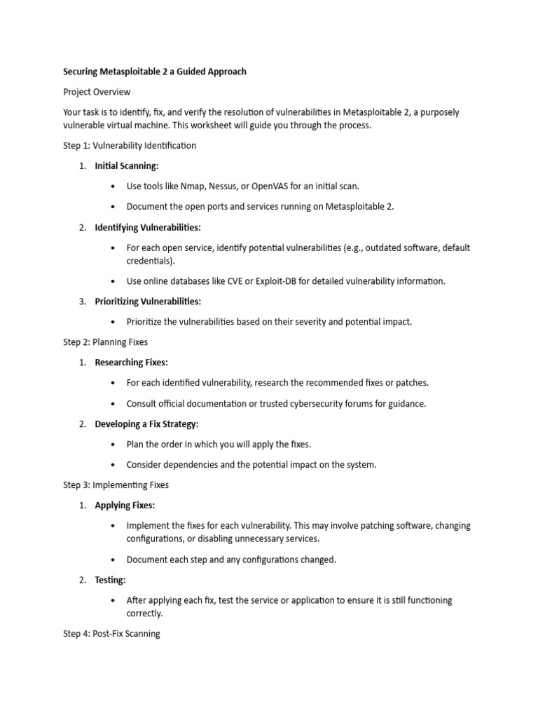 Securing Metasploitable 2: A Guide | PDF | Information Technology ...