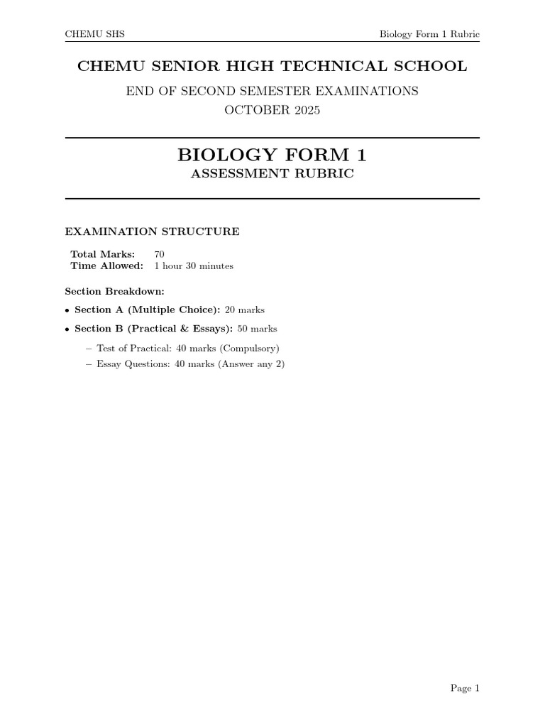 E Biology Rubric | PDF | Malaria | Eye