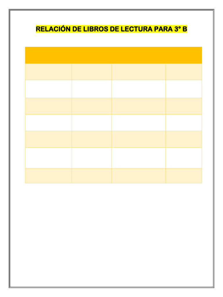 Relación de Libros de Lectura Para 3ro | PDF